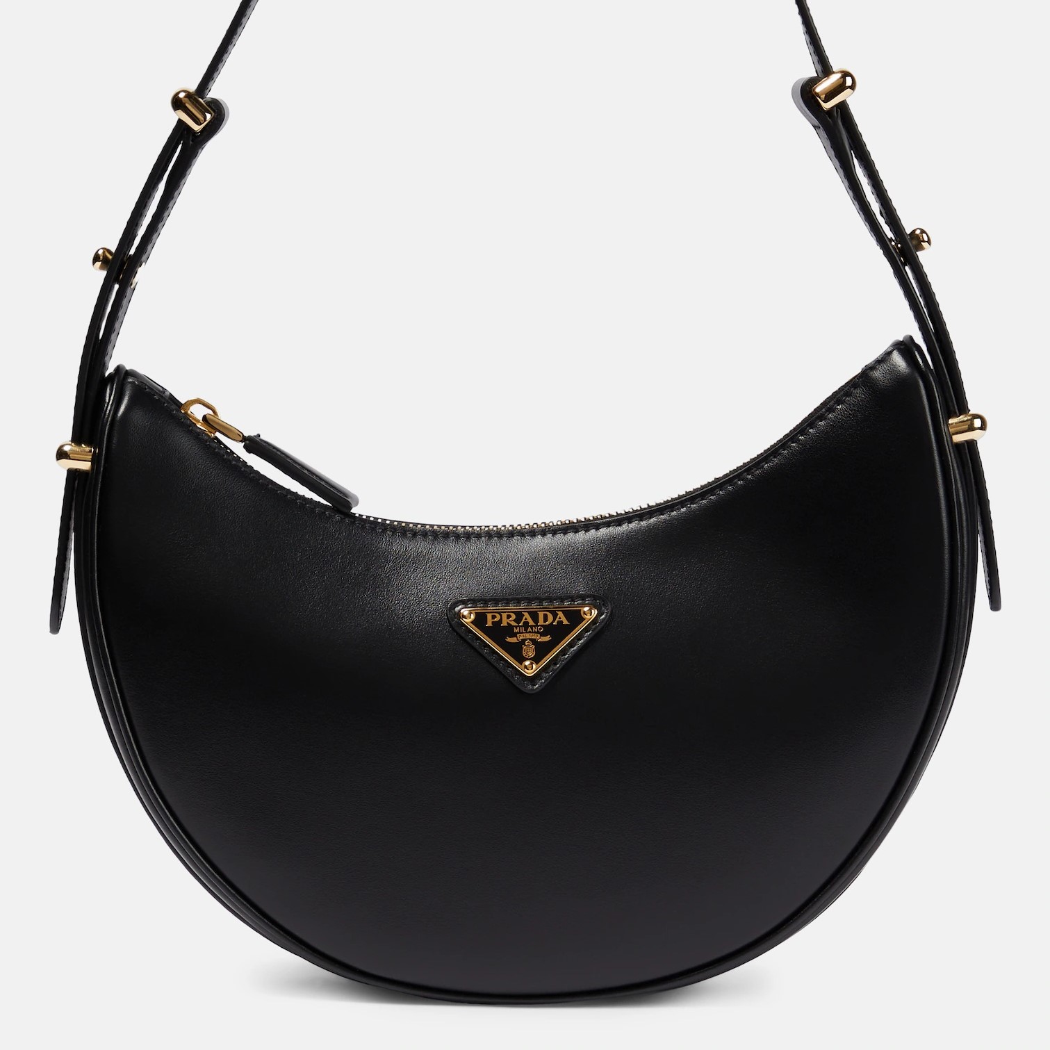 Túi xách nữ kẹp nách Prada Half Moon Black Shoulder Bag