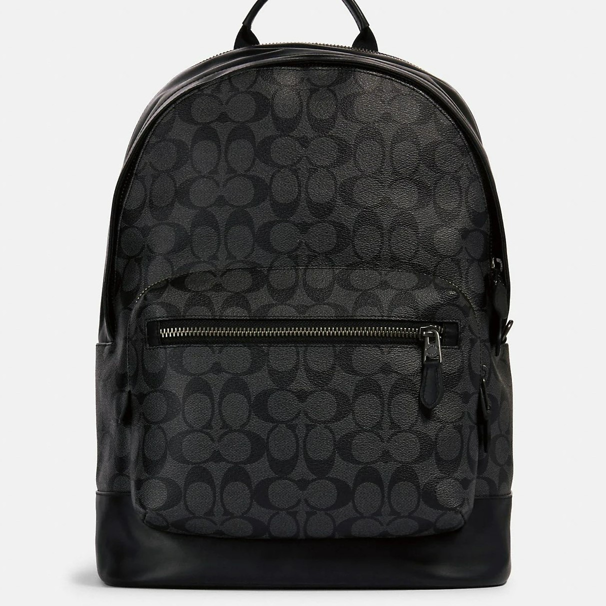 Balo Nam size to Coach Mens West Charcoal Black Signature Coated Canvas ...