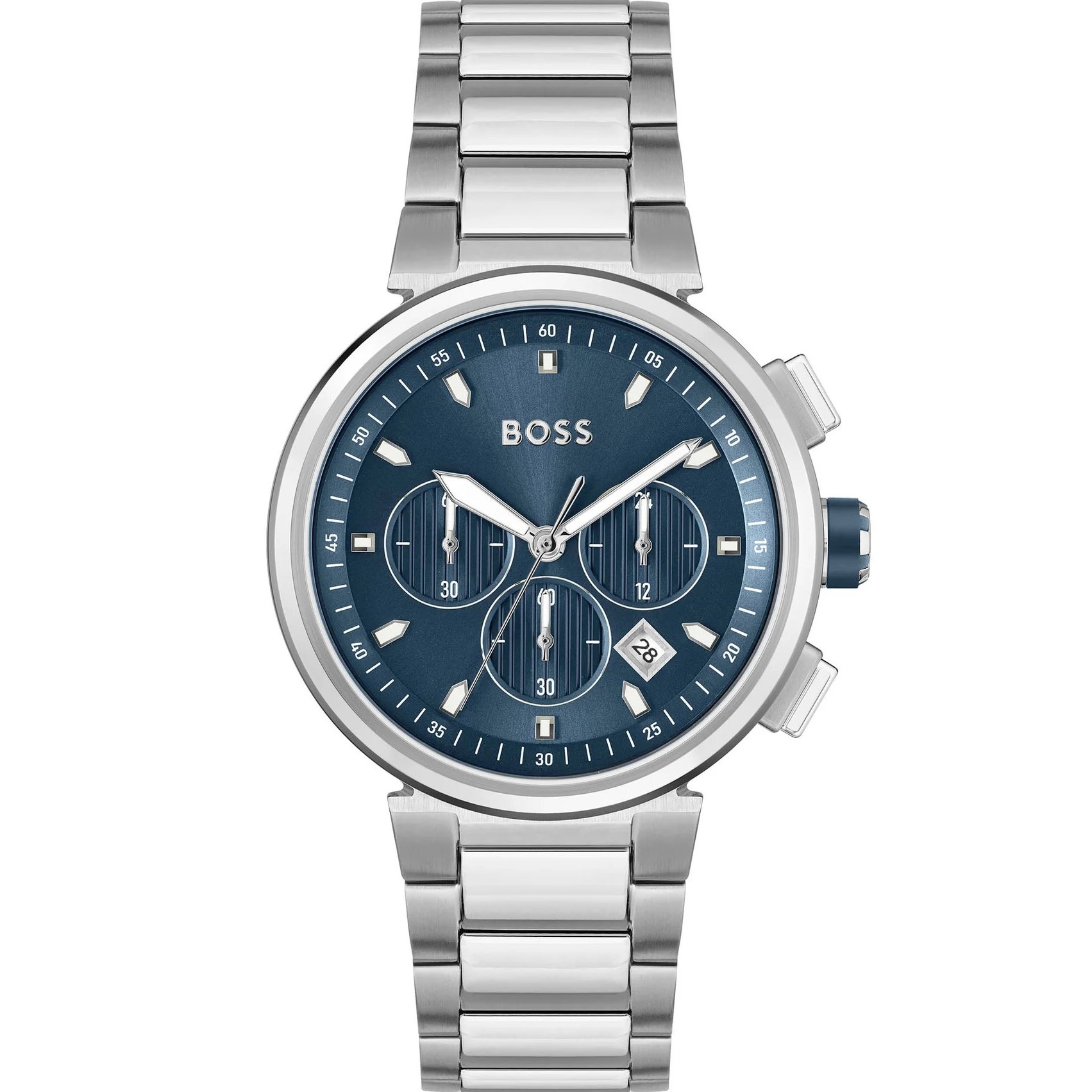 Đồng Hồ Nam Hugo Boss Stainless Steel Blue Dial Chronograph Mens Watch ...